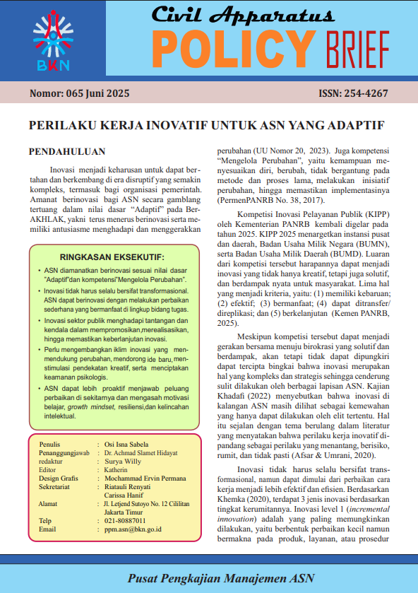 Policy Brief Juni 2025 - Badan Kepegawaian Negara (BKN RI)